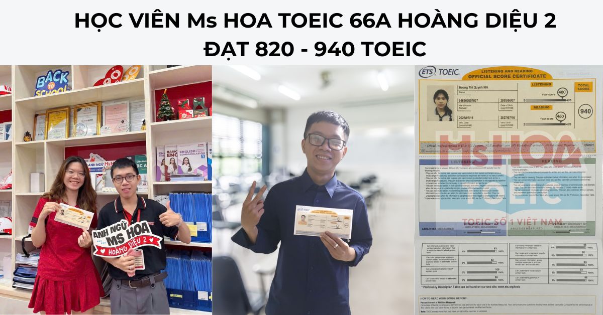 Hành trình về đích ấn tượng của học viên Ms Hoa TOEIC Hoàng Diệu | Anhngumshoa.com