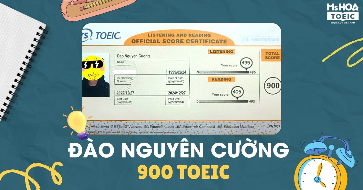 Chàng trai xuất sắc chinh phục 900 TOEIC ngay lần thi đầu tiên | Anhngumshoa.com