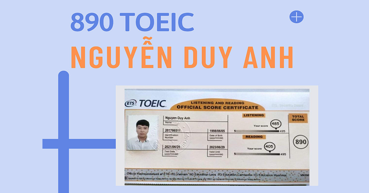 Kinh nghiệm chinh phục 890 TOEIC chỉ sau một tháng luyện đề | Anhngumshoa.com