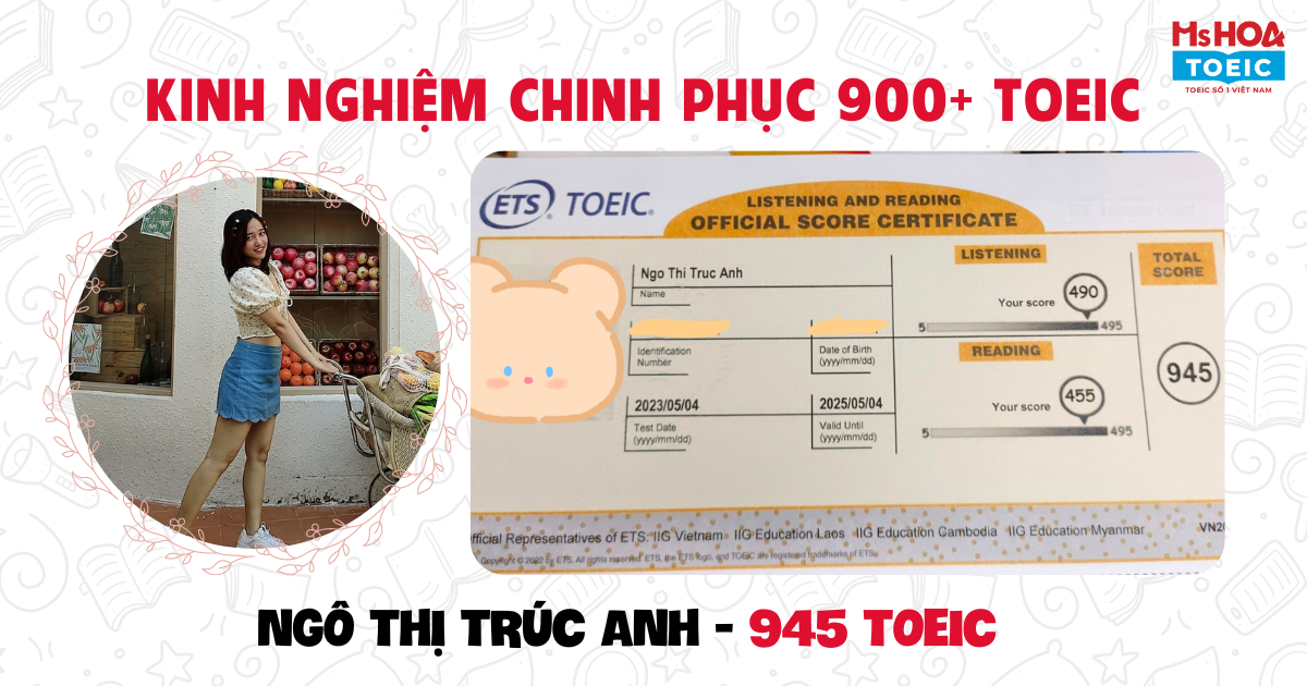 BÍ KÍP CHINH PHỤC 945 TOEIC TỪ CAO THỦ | Anhngumshoa.com